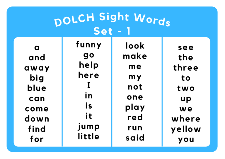 Dolch Sight Word Worksheets Printable For Kids pdf Level 1 LurnSmart